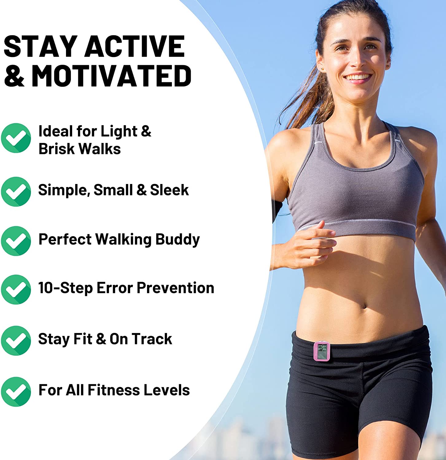 3D Pedometer for Walking, Simple Step Counter for Walking with Large ...